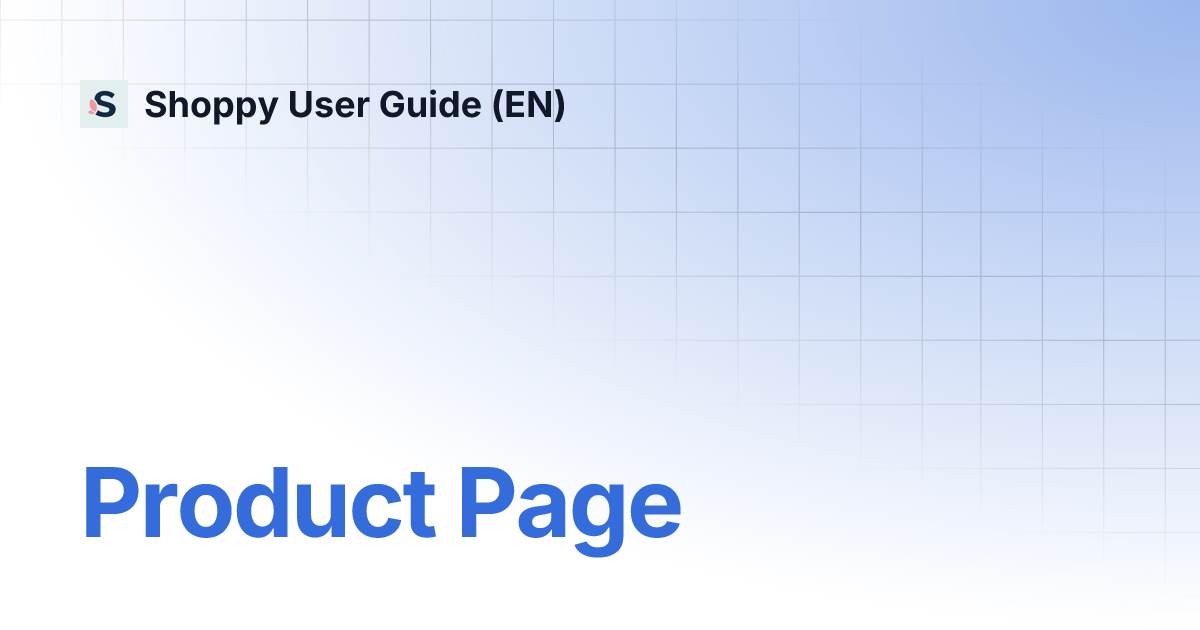 Product Page | Shoppy User Guide (EN)